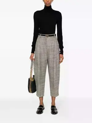 Stella McCartney Pleated Cropped Wool Trousers