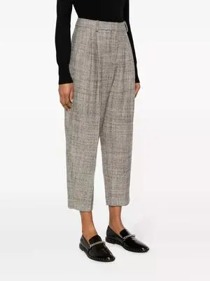 Stella McCartney Pleated Cropped Wool Trousers
