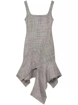 Stella McCartney Wool Mouline Asymmetric Dress
