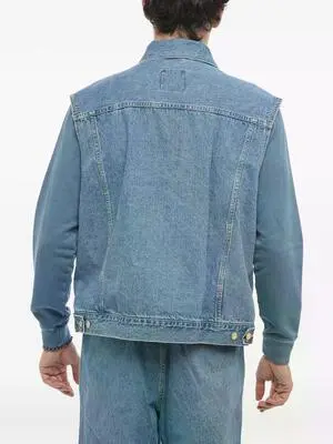J.PRESS Embroidered-logo Sleeveless Denim Jacket