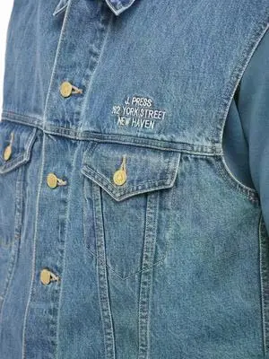 J.PRESS Embroidered-logo Sleeveless Denim Jacket