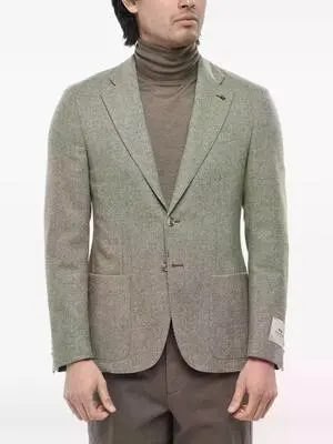 Corneliani Single-breasted Wool-blend Jacket - Neutrals