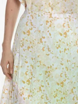 SAMSOE SAMSOE Andina Floral-print Flared Midi Skirt - Neutrals