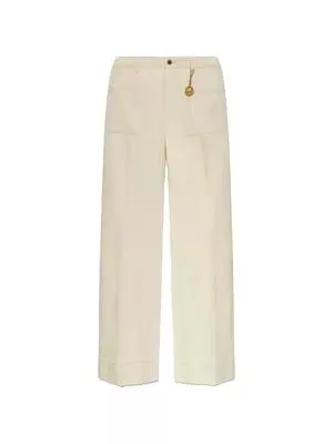 Michael Kors Cotton Flared Trousers - Neutrals