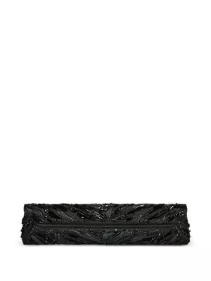Balmain Long Clutch Bag In Embroidered Satin