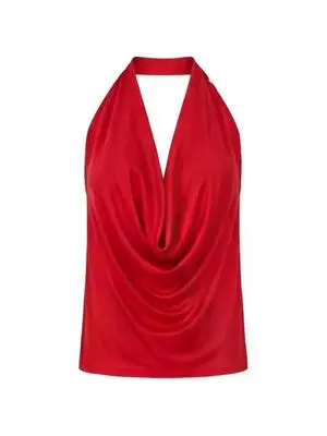 Elisabetta Franchi Halterneck Cowl Neck Top