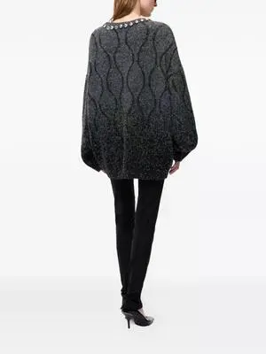Pinko Crystal-embellished Sequin-pattern Crew Neck Sweater