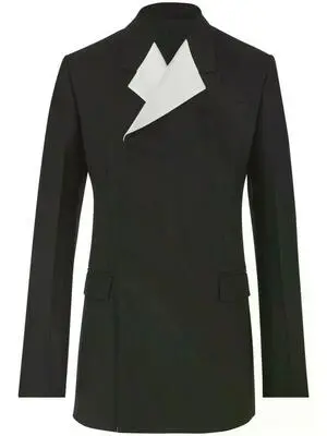 FERRAGAMO Double-breasted Wool Blazer - Black