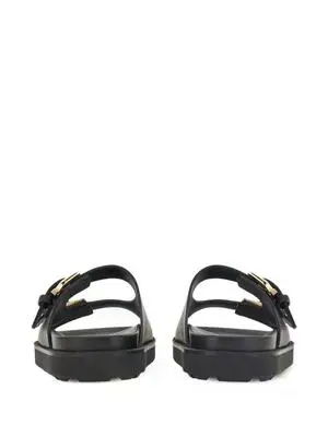 FERRAGAMO Double-buckle Leather Sandals
