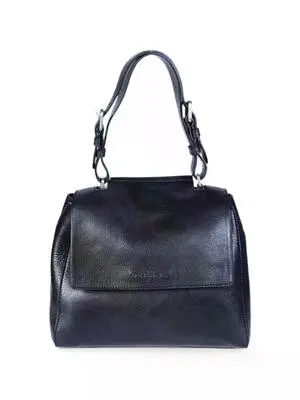 Orciani Sveva S Grained Leather Shoulder Bag - Black