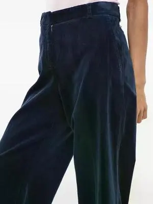 QL2 QUELLEDUE Melody Ribbed Velour Wide-leg Trousers