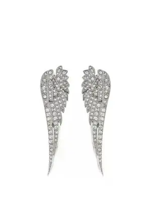 Palm Angels Crystal Earrings - Silver