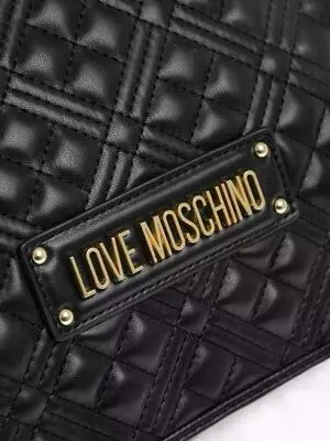 Moschino Quilted Logo Plaque Shoulder Bag