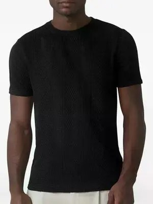 MAUVAIS Textured-knit T-shirt - Black