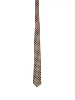 LARDINI Geometric-print Pointed Tie Neutrals