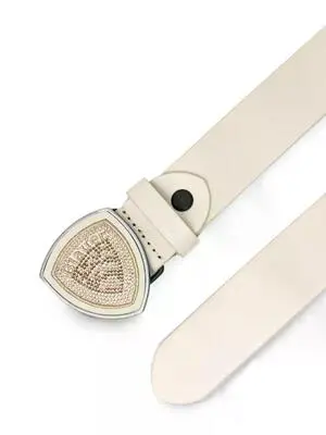 BLAUER. Crystal-embellished Shield-buckle Belt