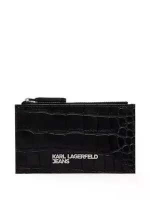 Karl Lagerfeld Croc-effect Card Holder - Black