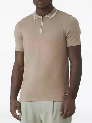 MAUVAIS Zip-fastening Knitted Polo Shirt - Neutrals