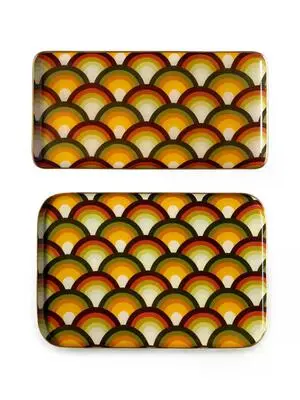 CU I SEEYOU Geometric-print Trays - Yellow