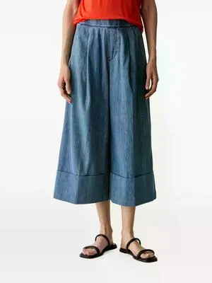 BENETTON Pleated-detail Turn-up Trousers - Blue