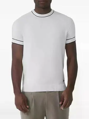 MAUVAIS Contrast-trim Knitted T-shirt - White