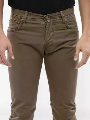 Corneliani Five-pockets Cotton Trousers - Brown