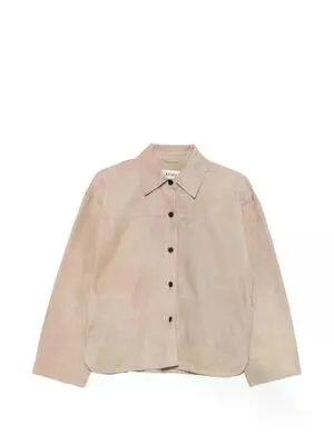 ARMA Suede Button-front Jacket - Neutrals