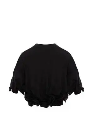 SEEN USERS Twombly Bloom Ruffled T-shirt - Black