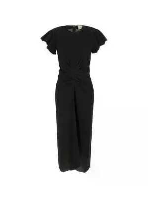 Isabel Marant Étoile Midi Terena Ruffled-sleeve Dress - Black