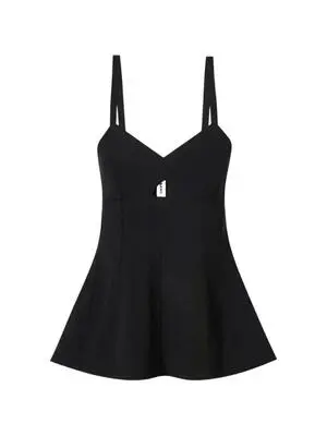JIL SANDER Cut-out Flared Top - Black