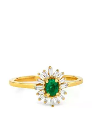 SUZANNE KALAN Spark Emerald And Diamond-embellishment Ring