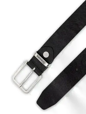 BLAUER. Saffiano Effect Buckle Belt