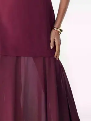 ST MRLO High-neck Handkerchief-hem Midi Dress