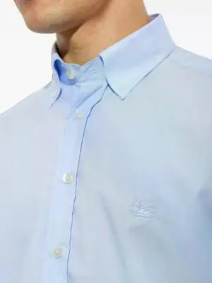 Etro Embroidered-logo Shirt - Blue