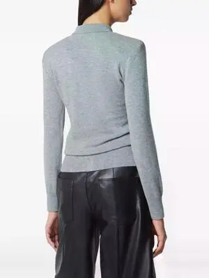 ROTATE BY BIRGER CHRISTENSEN Logo-patch Long-sleeve Polo Shirt