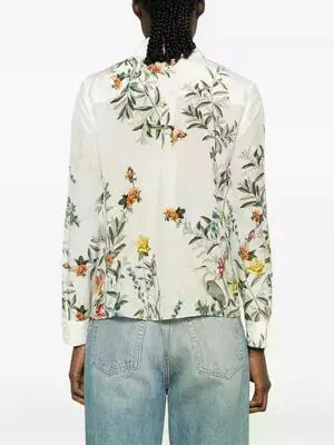 Alice + Olivia Floral-print Silk-blend Shirt