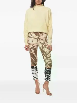 LUCIAH Patterned Slim-fit Cropped Trousers