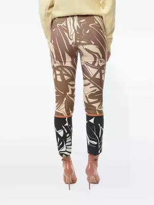 LUCIAH Patterned Slim-fit Cropped Trousers