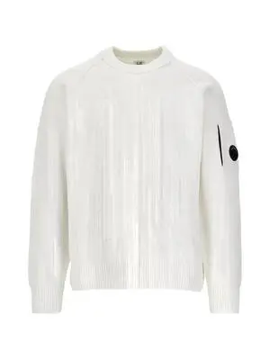 C.P. COMPANY Lens-detail Ribbed-knit Sweater - Neutrals