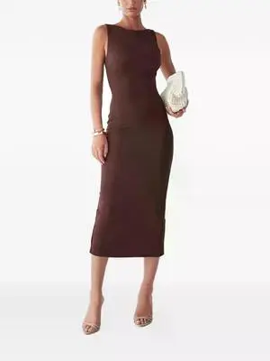 BWLDR Suny Textured Sleeveless Midi Dress - Brown