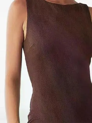 BWLDR Suny Textured Sleeveless Midi Dress