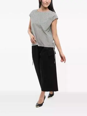 Woolrich Striped Drawstring-hem Cotton Blouse - Blue