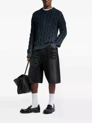 Balenciaga Paneled Denim Shorts - Black