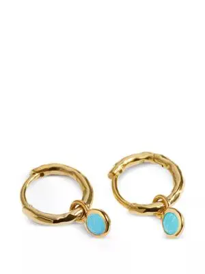 Monica Vinader Turquoise Charm Hoop Earrings - Gold