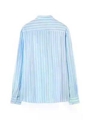 BASTONCINO Vertical-stripe Long-sleeve Shirt - Blue