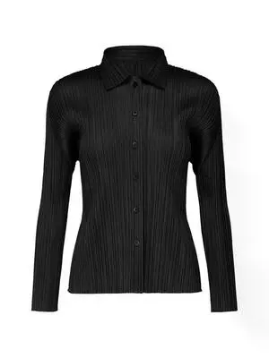 Issey Miyake Pleated Button-up Shirt - Black