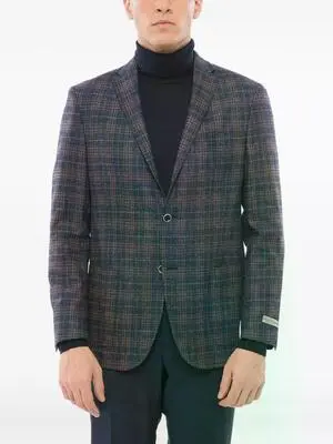 Corneliani Check-pattern Single-breasted Blazer - Blue
