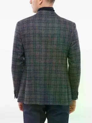 Corneliani Check-pattern Single-breasted Blazer - Blue