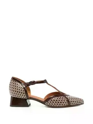 Chie Mihara Hidrow Geometric-print T-bar Pumps - Brown