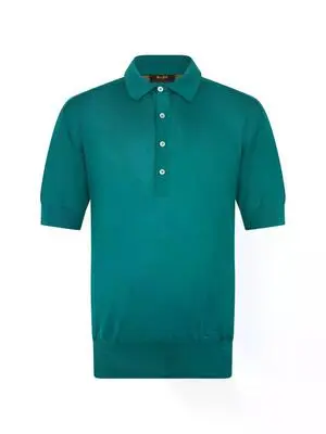MOORER Action-spp Short-sleeve Knitted Polo Shirt - Green